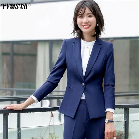 비즈니스 숙녀 정장 2022 새로운 고품질의 패브릭 패션 솔리드 컬러 기질 사무실 블레이저 여성 캐주얼 바지 정장바지 슈트