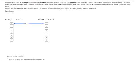 Solved Write A Method Called Rearrange In A Class Called
