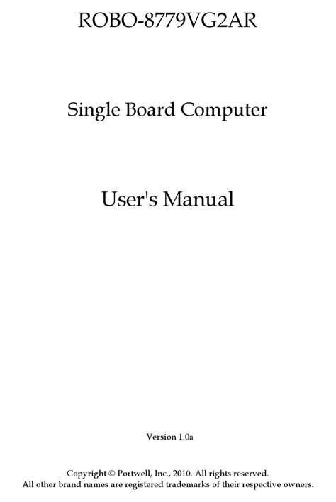 PORTWELL ROBO VG AR USER MANUAL Pdf Download ManualsLib