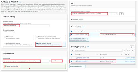 lab configure end to end vpc endpoint service dclessons