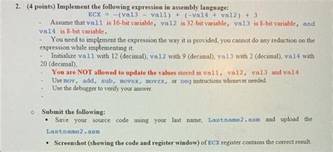 Solved 2 4 Points Implement The Following Expression In