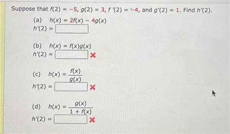 solved suppose that f 2 5 g 2 3 f 2 4 ﻿and g 2 1