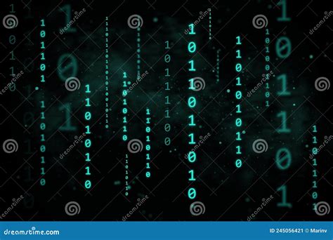Digital Binary Data And Streaming Binary Code Background Abstract
