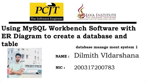 Using Mysql Workbench Software With Er Diagram To Create A Database And Table Youtube