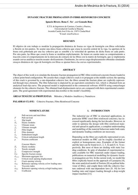 Pdf Dynamic Fracture Propagation In Fibre Reinforced Concrete Dokumentips