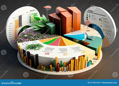Big Data Analytics Report Infographic With Graph And Chart On Abstract Background Stock Image