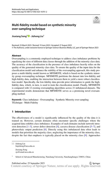 Multi Fidelity Model Based On Synthetic Minority Over Sampling Technique