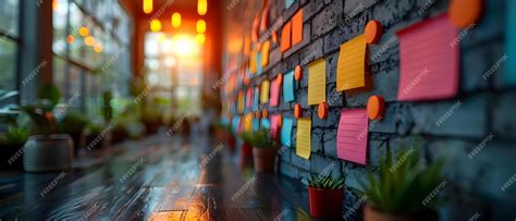 Premium Photo Scrum Meeting With It Project Team Postit Notes On Blurred Background Concept