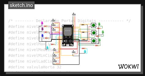 Sistema de Controle e Monitoramento para Reutilização Água da Chuva Wokwi ESP32 STM32