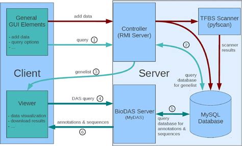 block diagram of the d light client server system green arrows