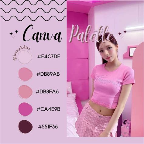Canva Color Code Palette Inspired By Itzy Yuna Color Coding Palette Color Palette