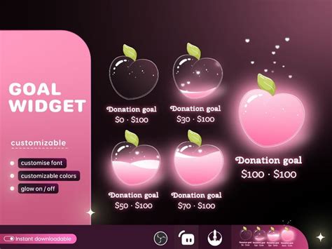 cute peach glass goal widget cute minimal customizable goal widget for