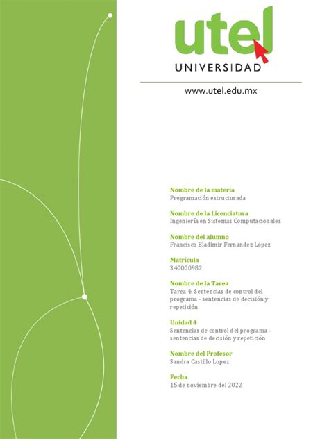 actividad 4 programación estructurada pdf programa de computadora