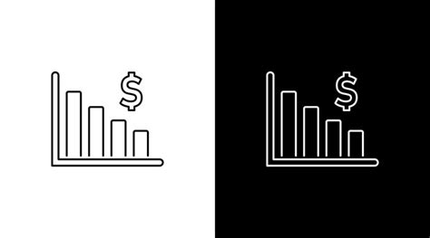 Premium Vector Business Profit Down Progress Statistic Infographic Data Analysis Outline Icon