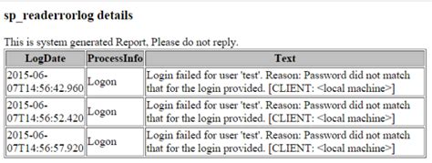 how to get sp readerrorlog output into table and sending mail in html