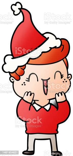 산타 모자를 쓰고 웃는 소년의 손으로 그린 그라데이션 만화 귀여운에 대한 스톡 벡터 아트 및 기타 이미지 귀여운 그라데이션 낙서 드로잉 Istock