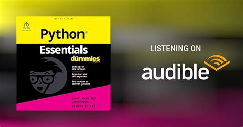 python essentials for dummies audiobook by john c shovic phd alan simpson