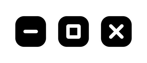 Minimize Maximize And Close Icon Vectors App Window Button 16537465 Vector Art At Vecteezy