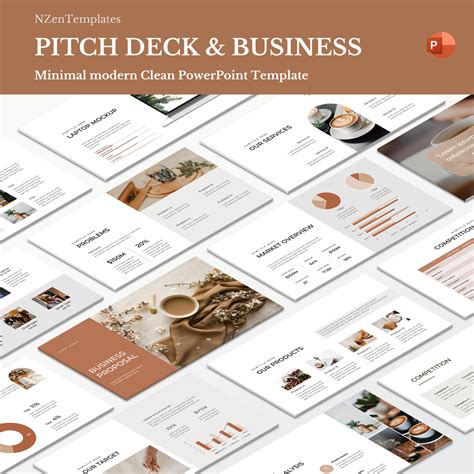 Pitch Deck And Business Modern Clean Powerpoint Template Nzentemplates