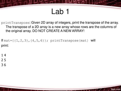 Lecture 12: 2D Arrays AP Computer Science Principles - ppt download