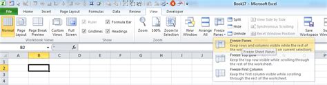 Excel 2010 Freeze Column To Both Horizontal And Vertical Scroll
