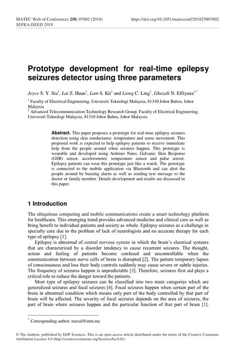Pdf Prototype Development For Real Time Epilepsy Seizures Detector Using Three Parameters