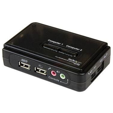 StarTech Port Black USB KVM Switch Kit With Audio And Cables CA