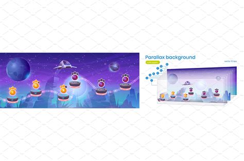 Parallax Background With Space Game Textures ~ Creative Market