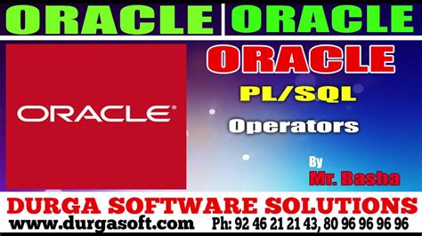 Oracle Tutorial PL SQL Operators By Basha YouTube