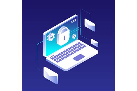 Data Protection Concept Email Database Encryption Computer Informat By Microvector