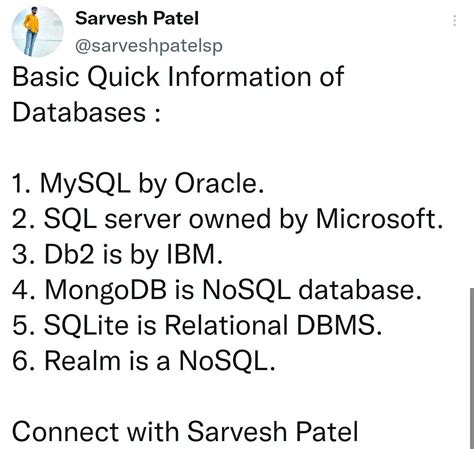 Sarvesh Patel On Linkedin Databases Coding Tech 104 Comments