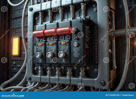 Command Center Control Panel With Wires Generative Ai Stock