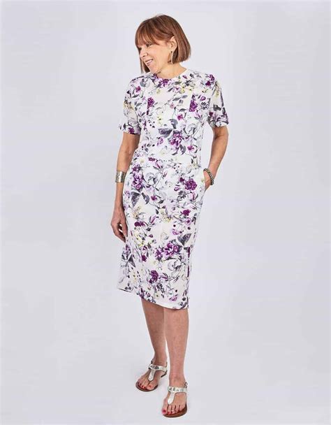 Adaptive Flower Patterned Dress Open Sleeves Snaps To The Back