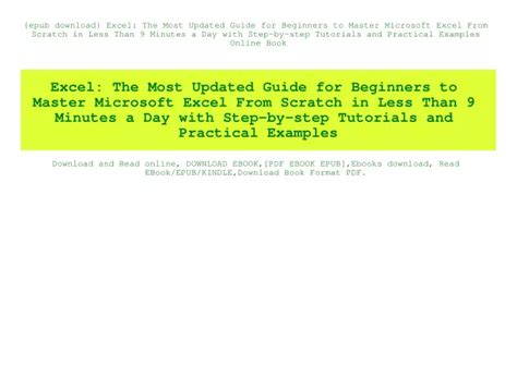 PPT - {epub download} Excel The Most Updated Guide for Beginners to ...