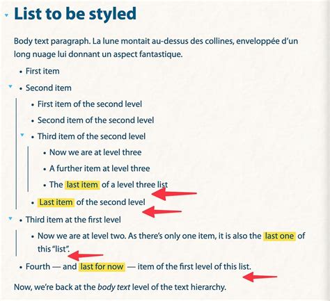 Vertical Spacing Of Lists How To Add Space Below Last Item Of Lists And Sublists Custom Css