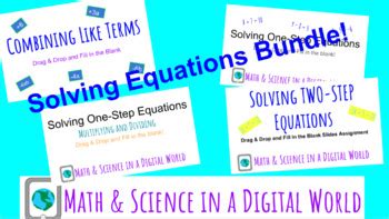 Solving One And Two Step Equations DIGITAL Slides Activity Bundle