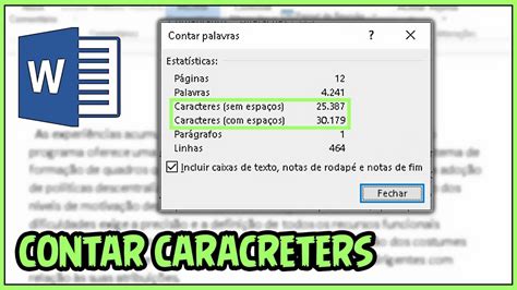 Como Contar Caracteres No Word Youtube