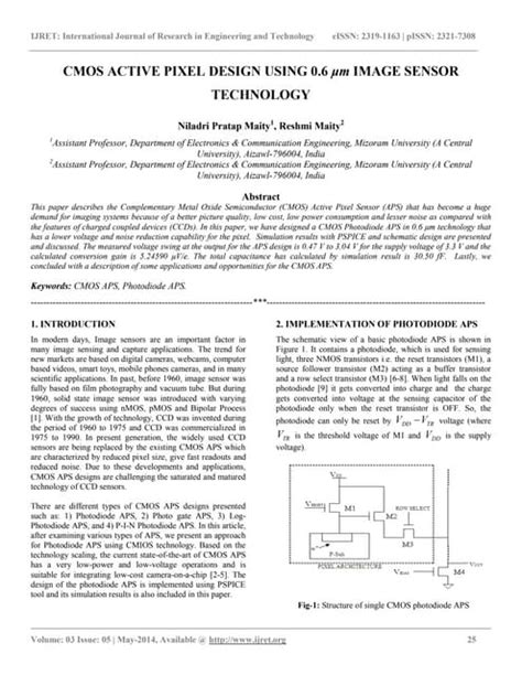 cmos active pixel design using 0 6 μm image sensor pdf