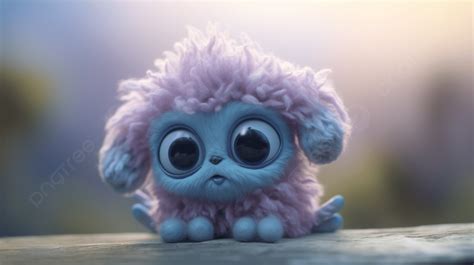 큰 눈을 가진 작고 귀여운 분홍색 강아지 곤충 파란 모피 솜사탕 구름 배경 일러스트 및 사진 무료 다운로드 Pngtree