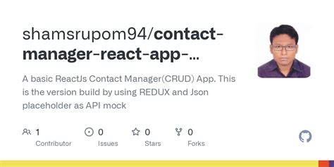 Github Shamsrupom94 Contact Manager React App Redux A Basic Reactjs