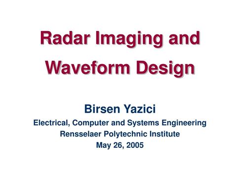 Ppt Advanced Radar Imaging And Waveform Design Powerpoint