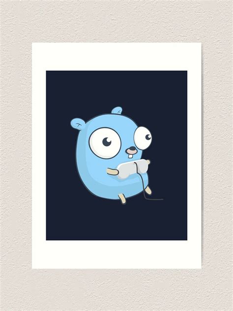 The Golang Gopher Mascot Gaming Art Print For Sale By Hellkni9ht
