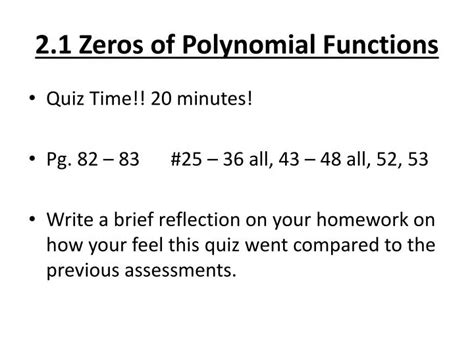 Ppt 21 Zeros Of Polynomial Functions Powerpoint Presentation Free