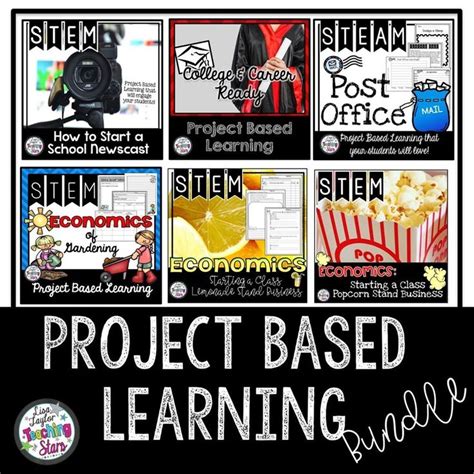 Project Based Learning With Pictures And Text In Black And White Including The Word Stem