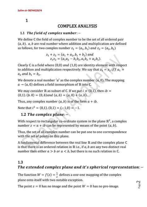 SOLUTION MATHEMATICS Lecture Complex Analysis Studypool