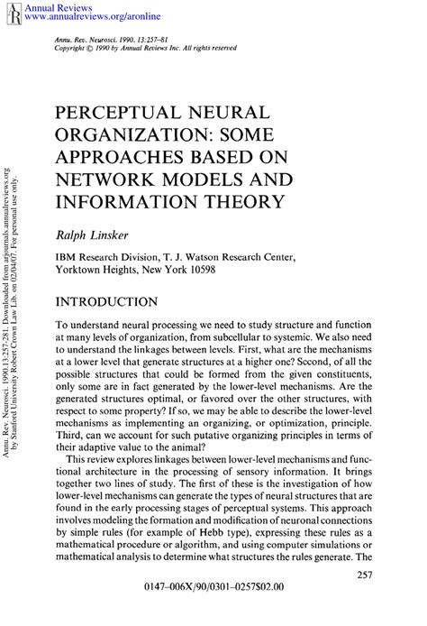 pdf perceptual neural organization some approaches based on network