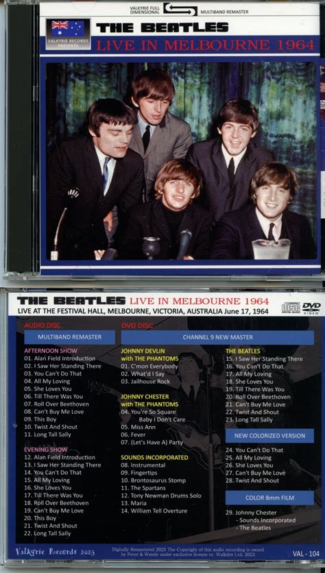 The Beatles Live In Melbourne 1964 1 Cd 1 Dvd Set Valkyrie Festival Hall Melbourne