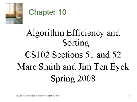 Chapter 10 Algorithm Efficiency And Sorting Cs 102