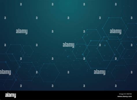 Abstract Hexagonal Molecular Structures Background With Copy Space