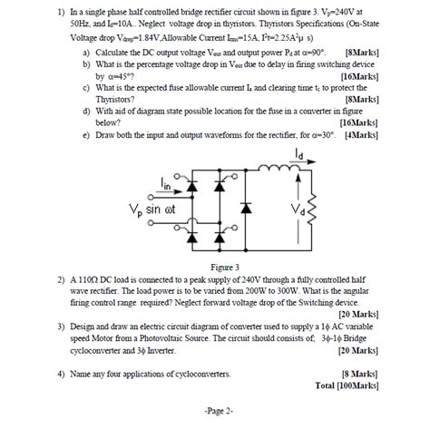 In A Single Phase Half Controlled Bridge Rectifier Chegg